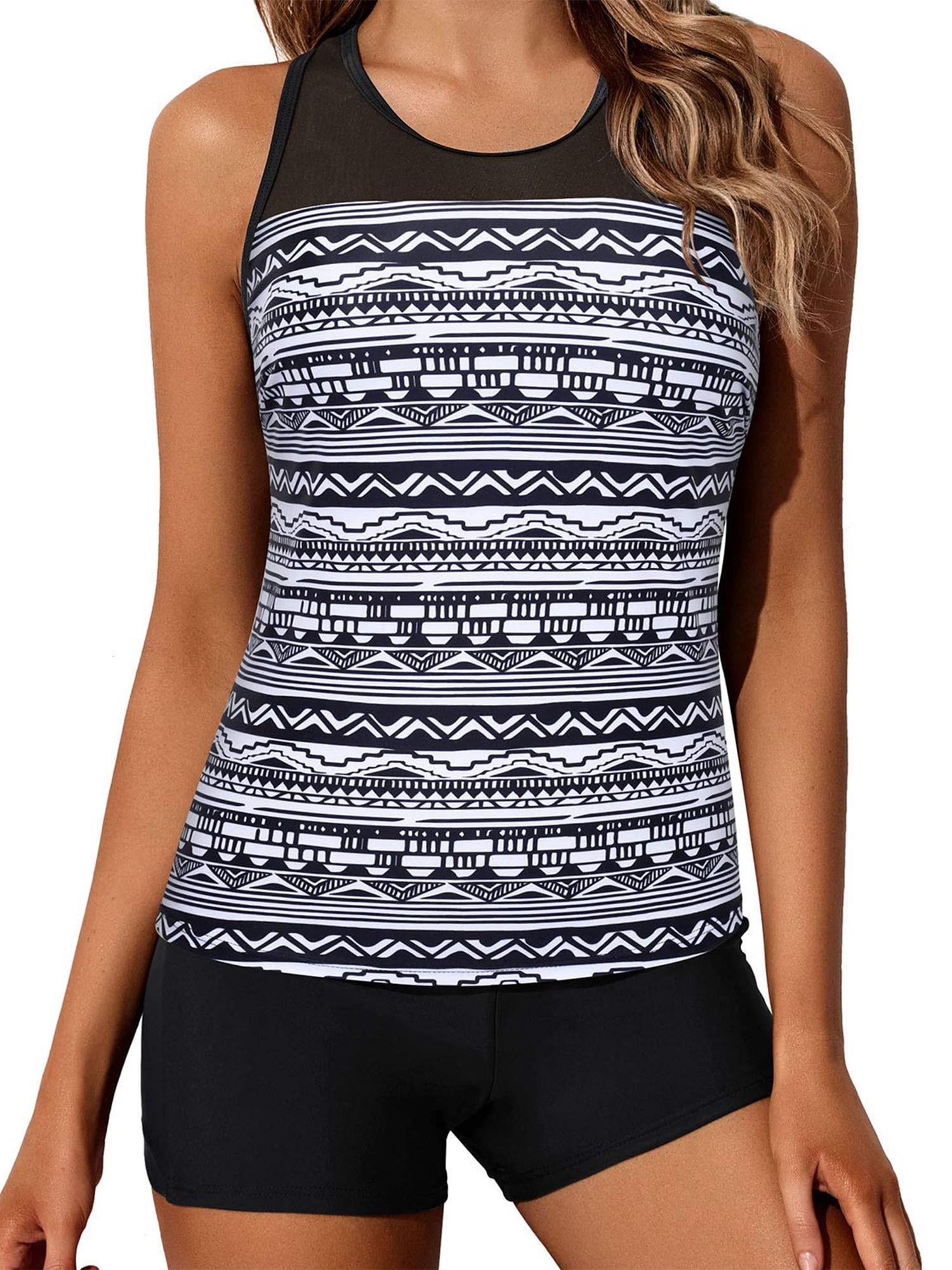 Rivelino Women's 2 Piece Racerback Tankini Swimsuit with Boyshorts and ...