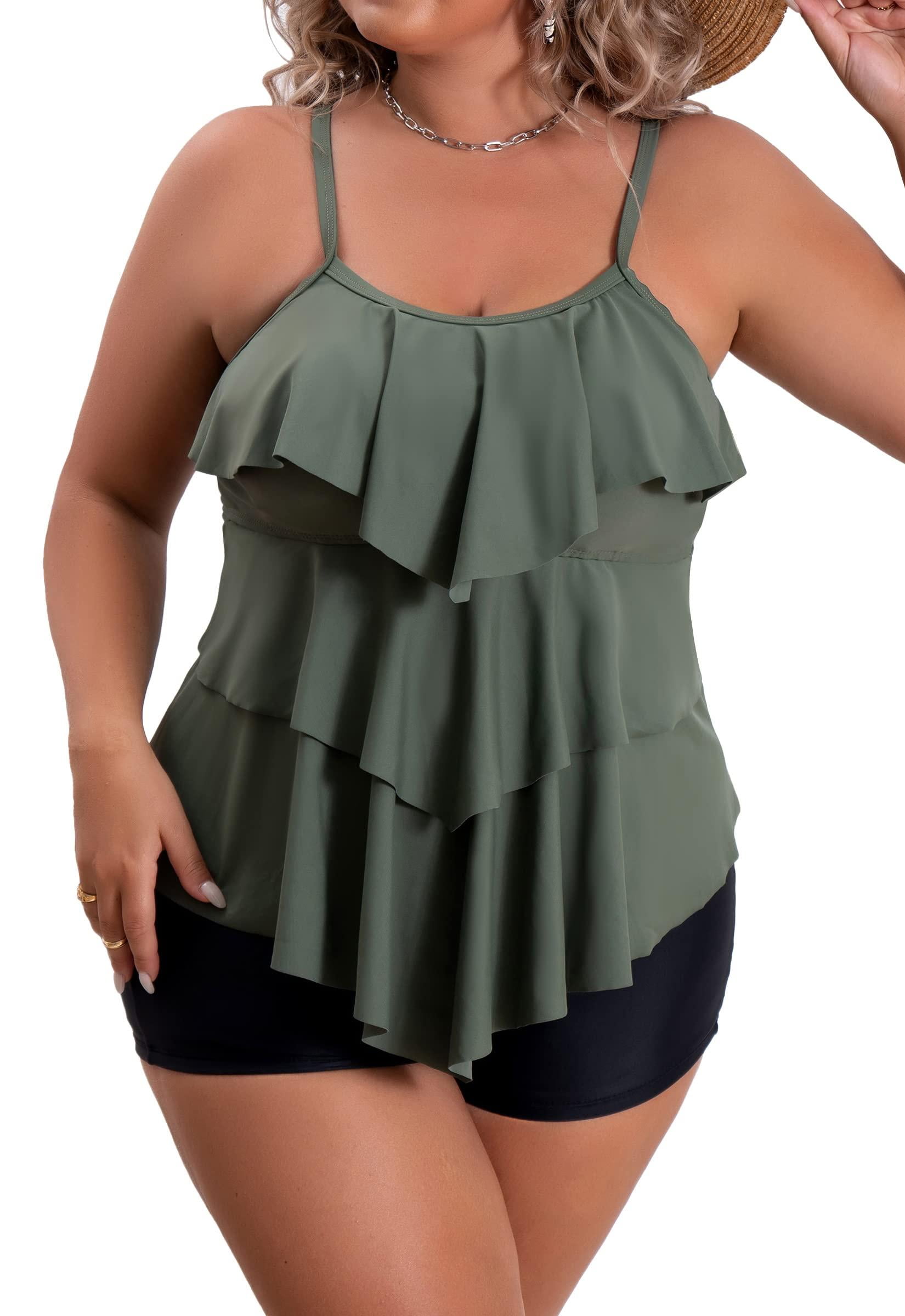 Rivelino Tankini Swimsuits for Women Plus Size Two Piece Tummy Control ...