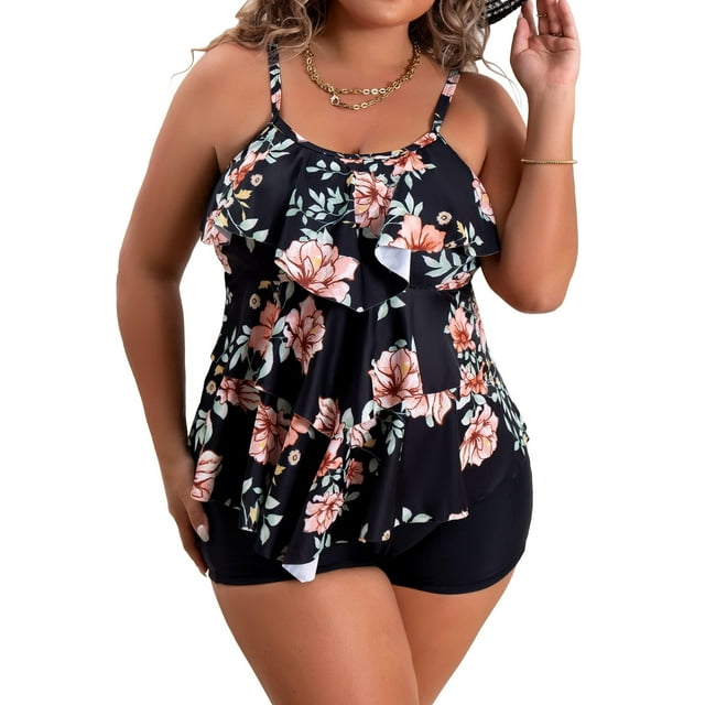 Rivelino Tankini Swimsuits for Women Plus Size Two Piece Tummy Control ...