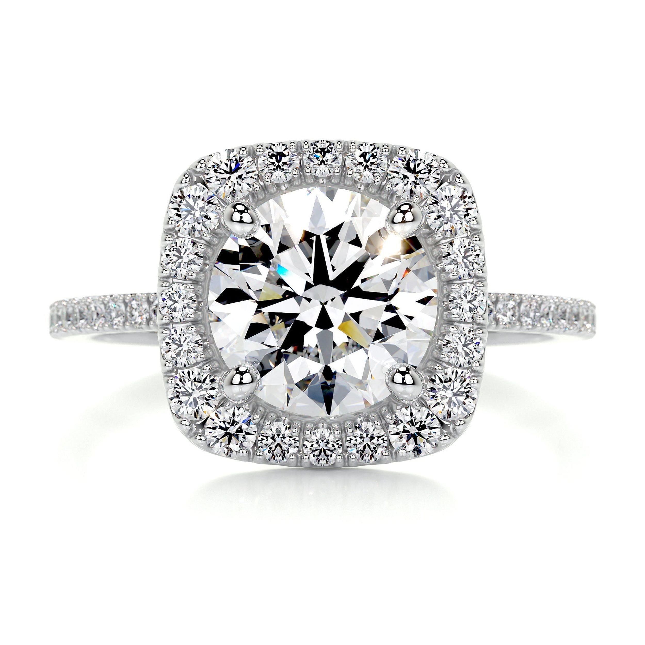 Riven Jewel Brilliant 2 Ct Round Cut Diamond Band - 14K White Gold ...
