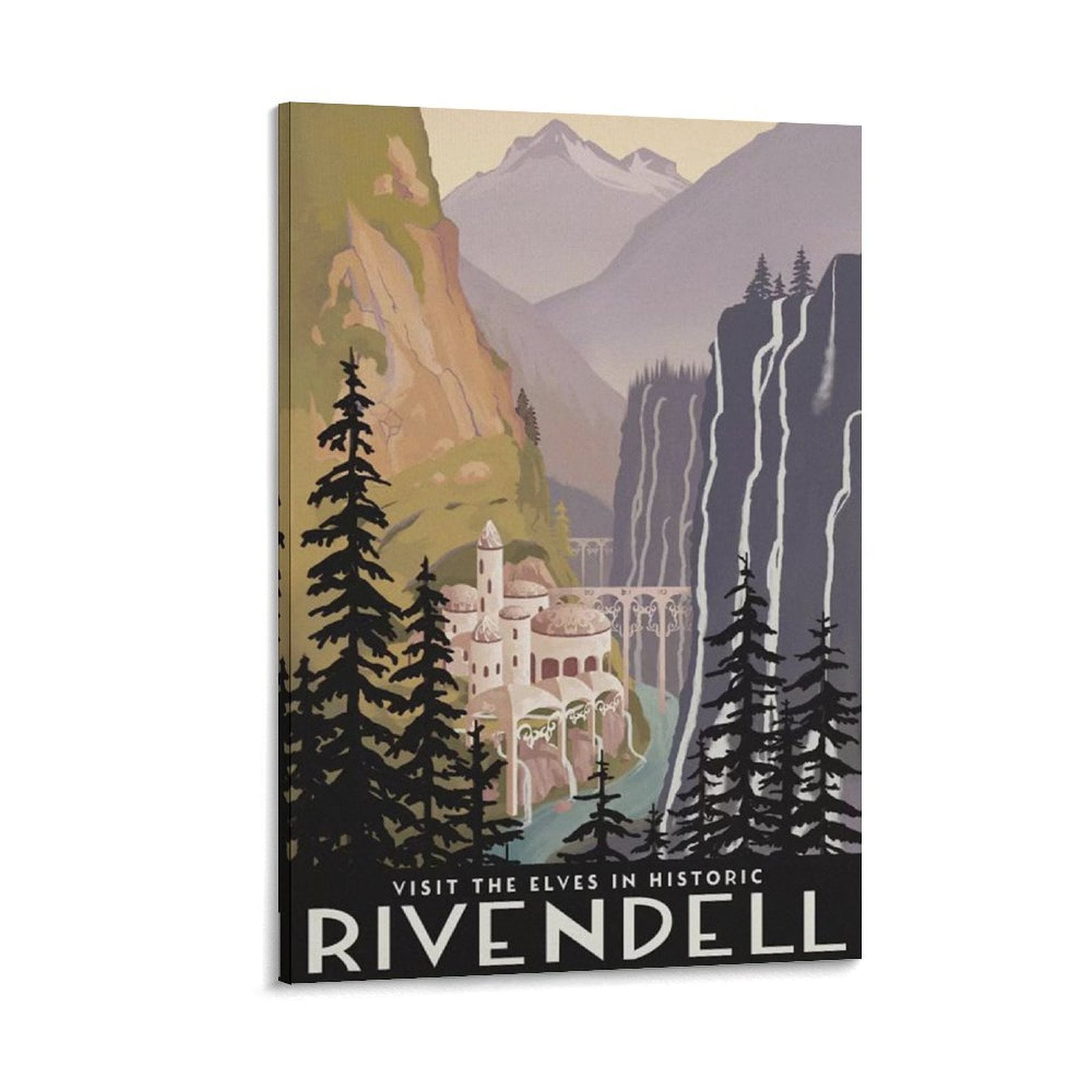 Rivendell LOTR Travel Poster - Lord of The Rings Art Poster Canvas ...