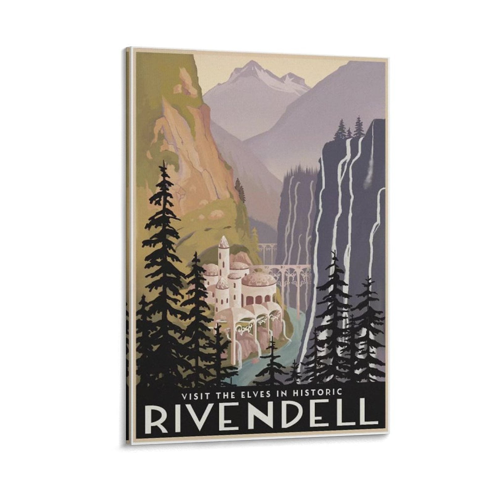 Rivendell LOTR Travel Poster - Lord of The Rings - Retro Vintage Poster ...