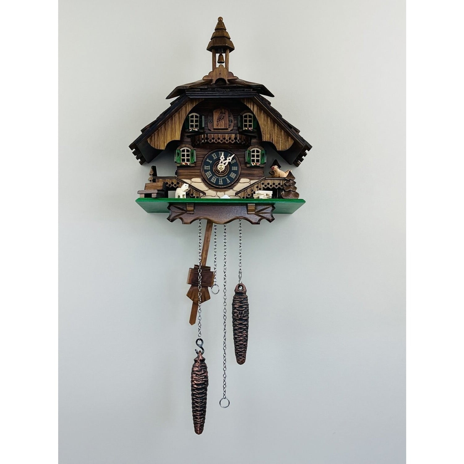 River City Clocks 10" Quartz Chalet with Girl on Rocking Horse 12 ...