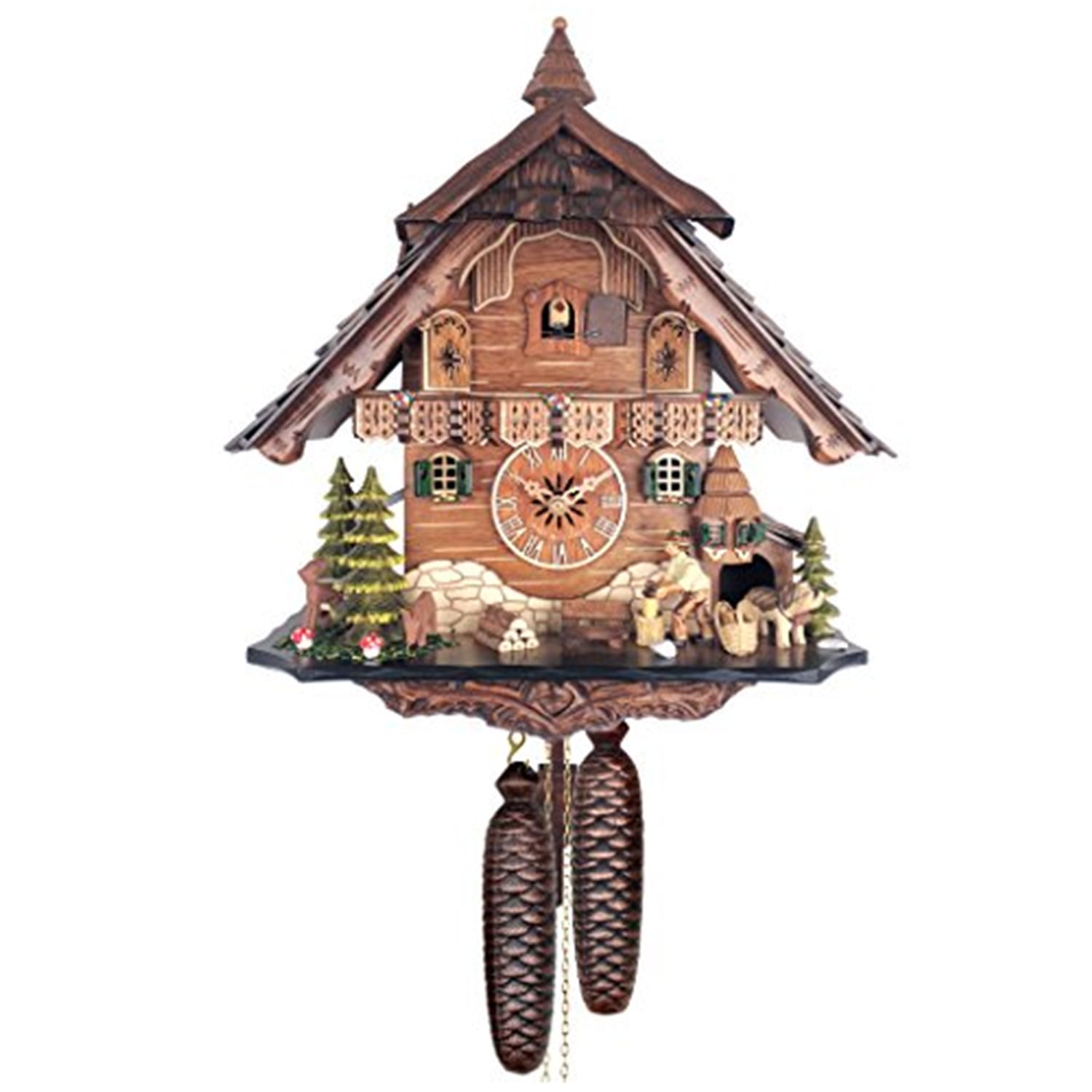 River City Clocks Eight Day Cuckoo Clock - Cottage, Turret, Man ...