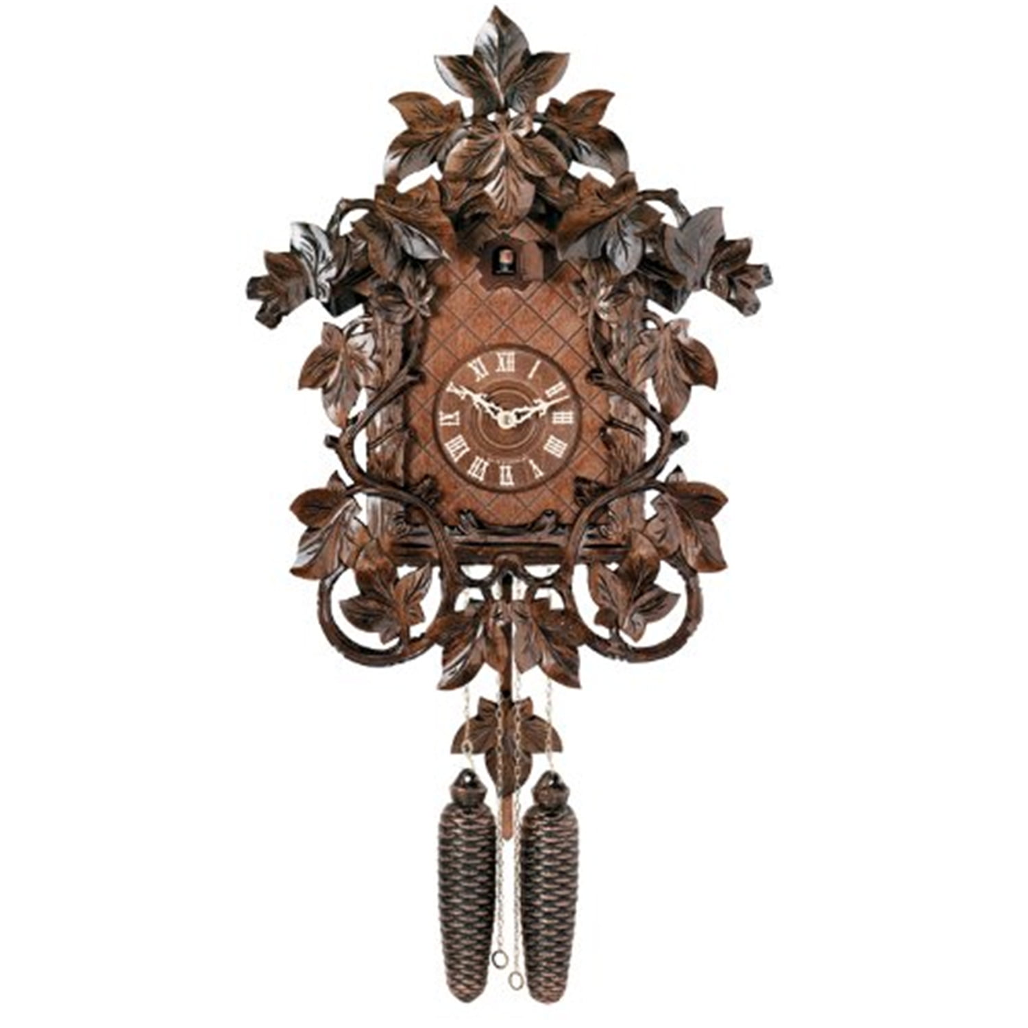 River City Clocks Eight Day Cuckoo Clock with Hand-carved Vines and ...