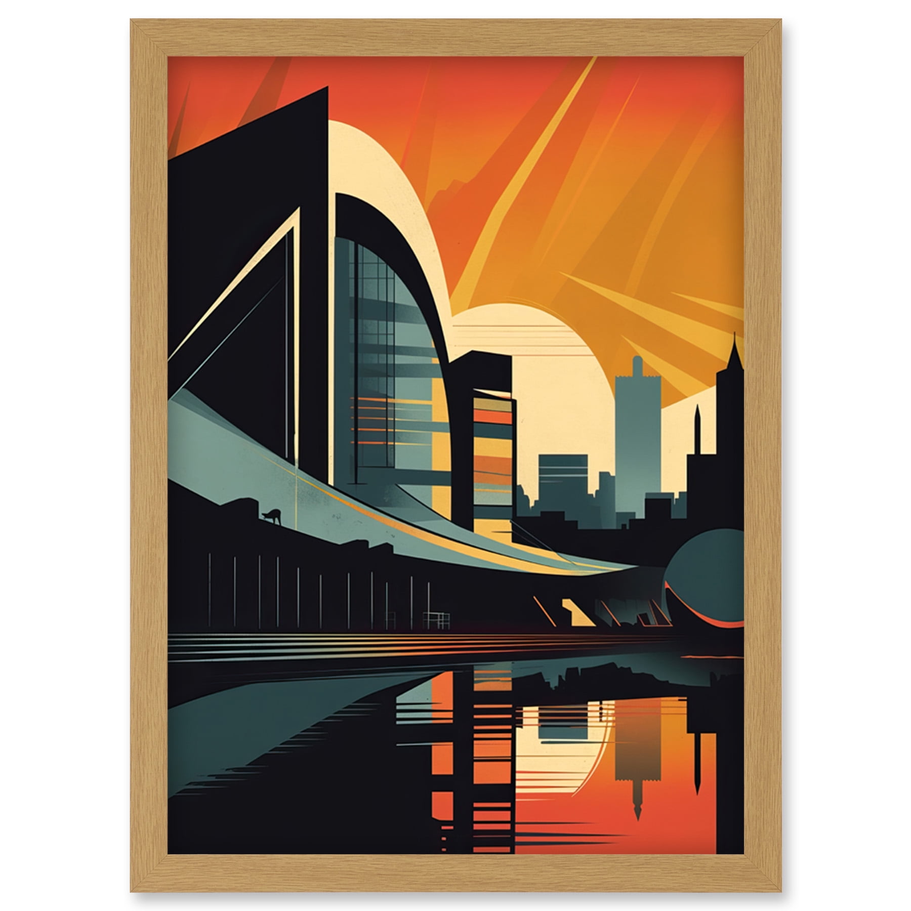 River Clyde Walkway Modern Glasgow Cityscape Artwork Framed Wall Art ...