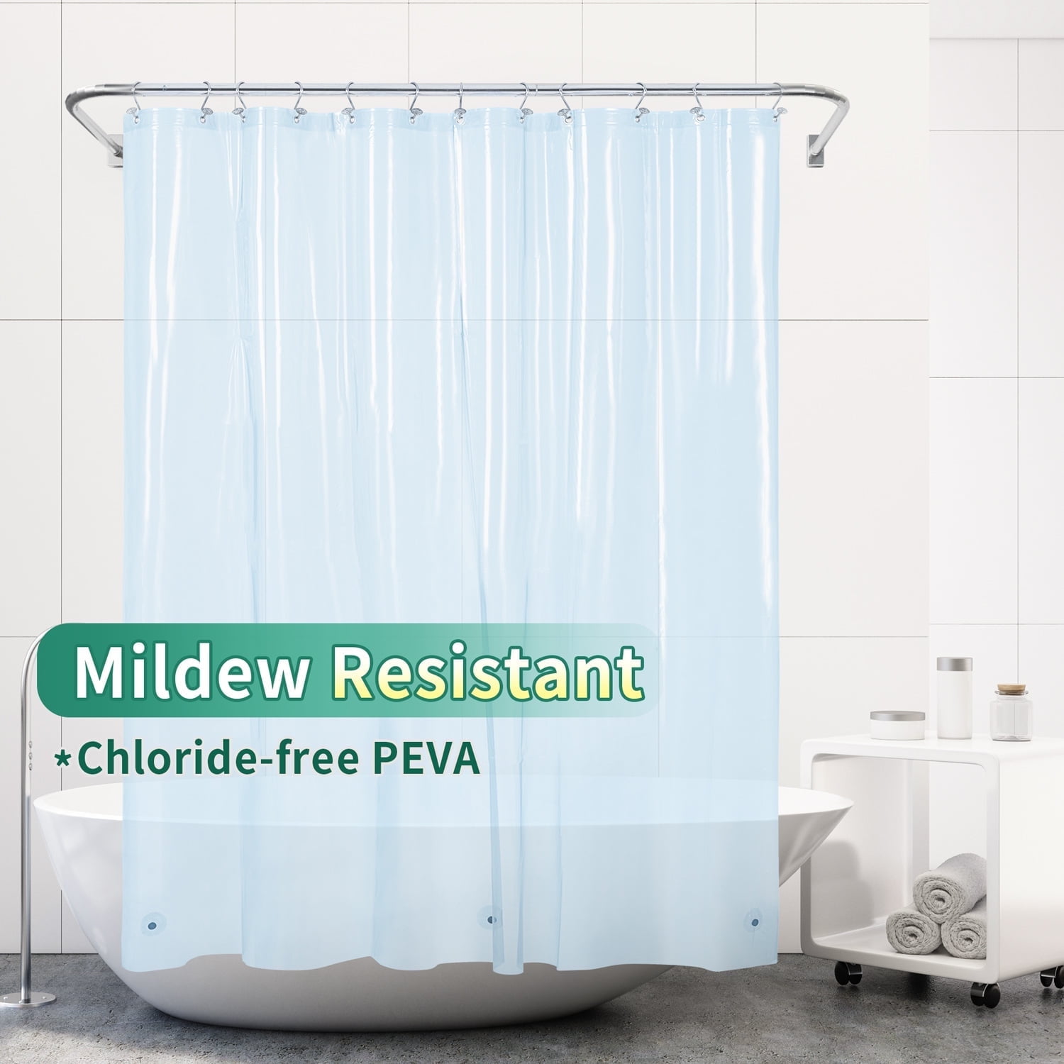 River Dream Clear Blue PEVA Shower Curtain Liner - Standard Size ...