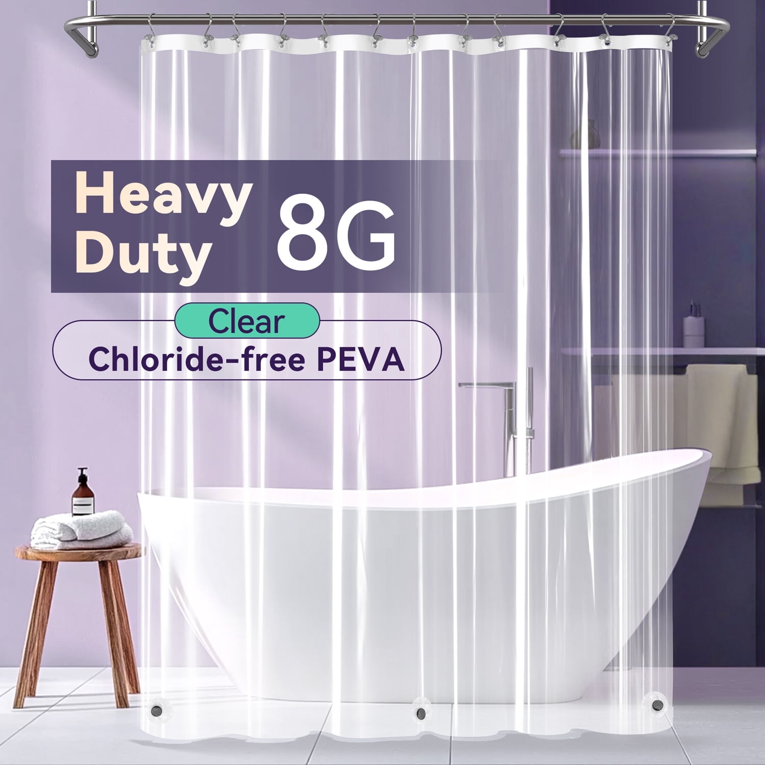 River Dream Clear PEVA Shower Curtain Liner - Stall Size 54×78 ...