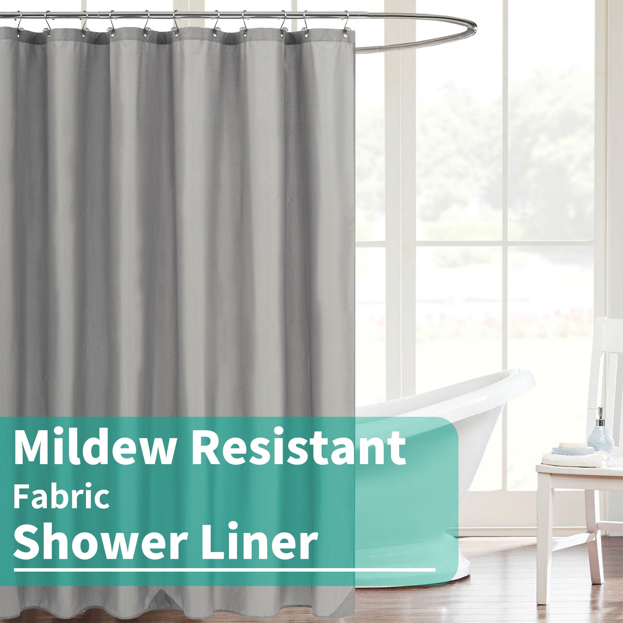 River Dream Fabric Extra Long Shower Curtain - 72x84 inches,Grey ...