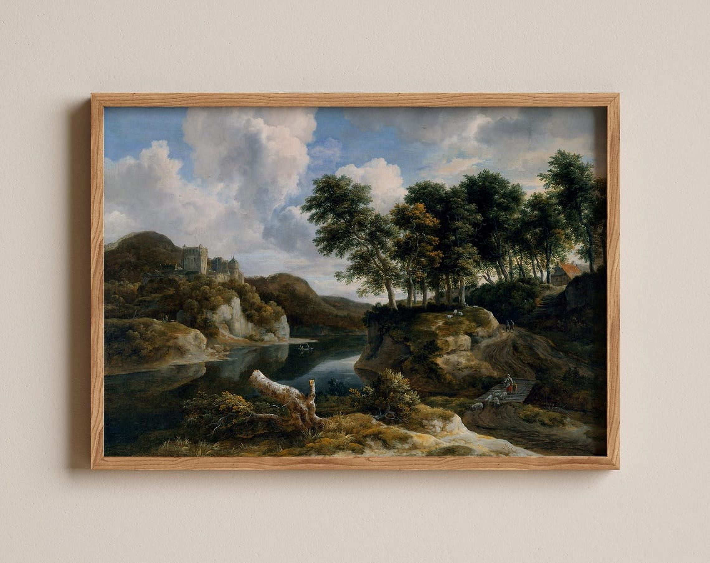 River Landscape Print, Dutch Golden Age Art, Castle And Nature Poster ...