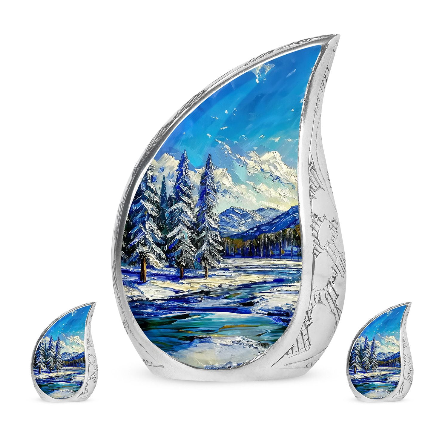 River & Mountain Keepsake Urn For Ashes Adult Female & Male - Memorial ...