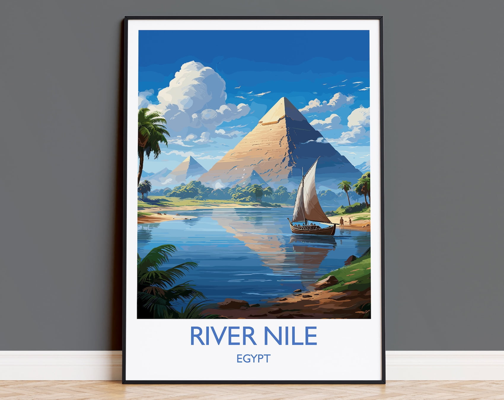 River Nile Travel Print, Travel Poster of River Nile, Egypt Art Lovers ...