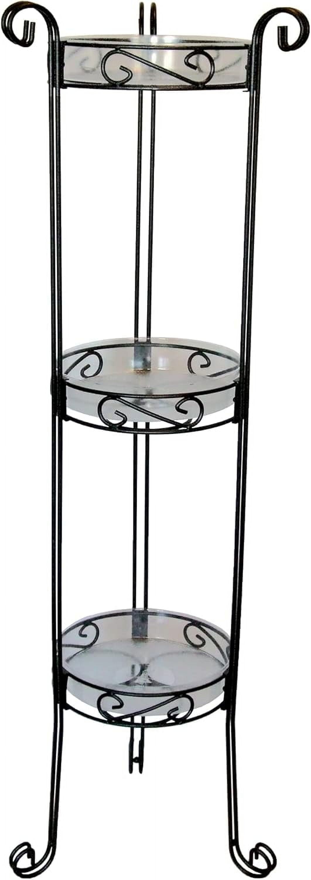 River North 3 Tier Combo Top Plant Stand Column, Black - Walmart.com