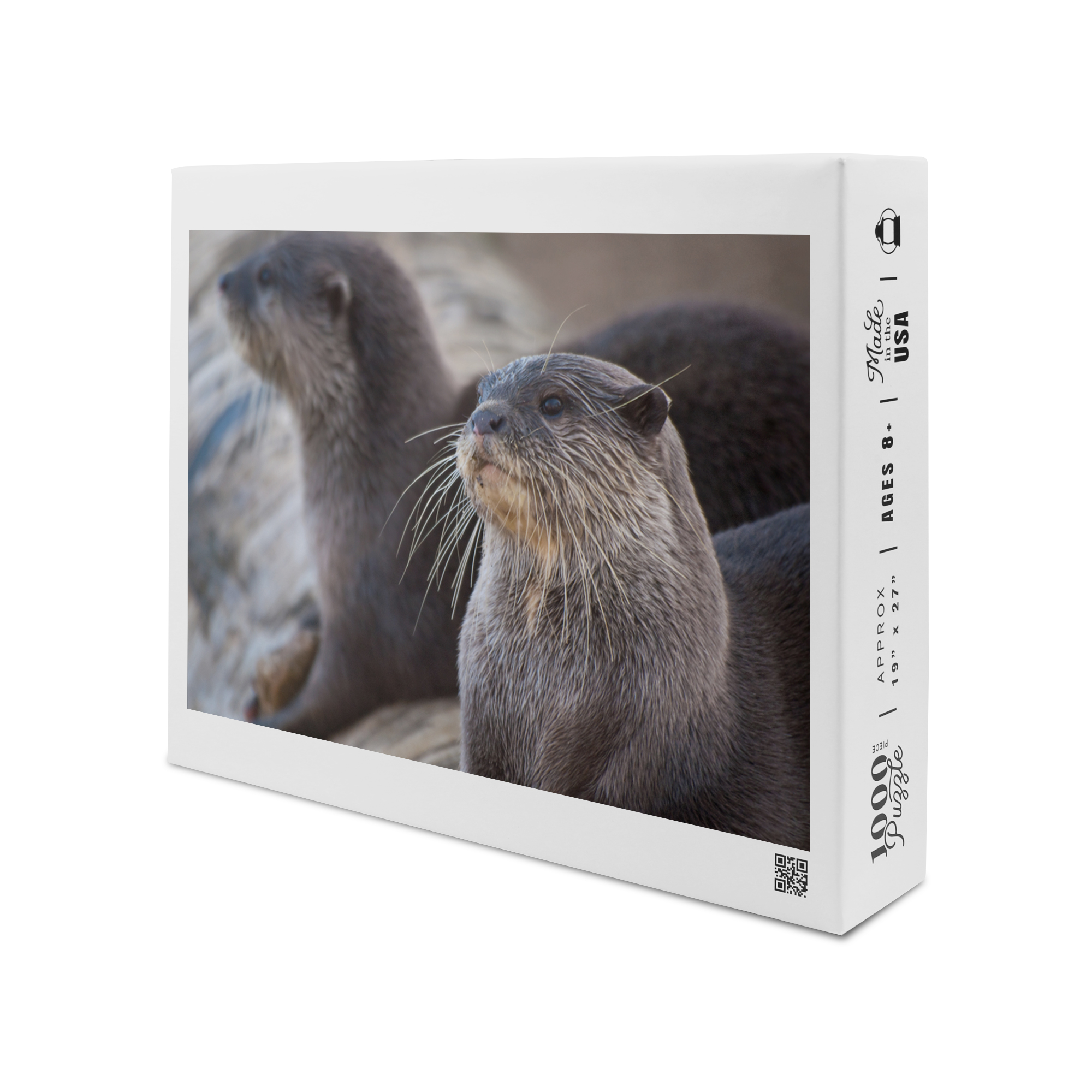 River Otters on Log (1000 Piece Puzzle, Size 19x27, Challenging Jigsaw ...