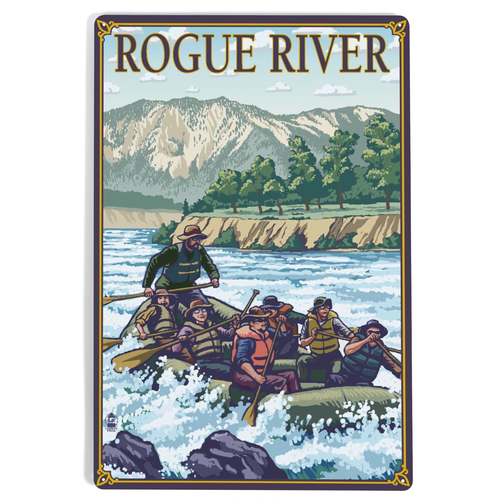 River Rafting, Rogue River, Oregon (12x18 Aluminum Art, Indoor Outdoor ...