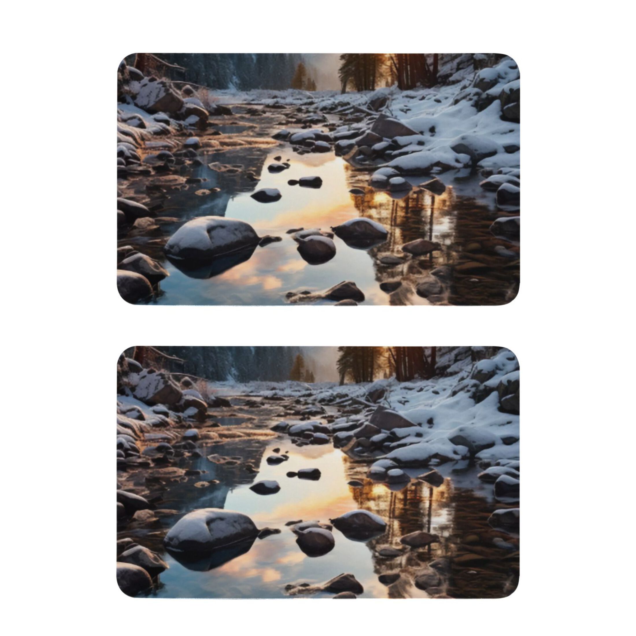 River Reflecting Sunset Sky Refrigerator Magnet Stickers Square Fridge ...