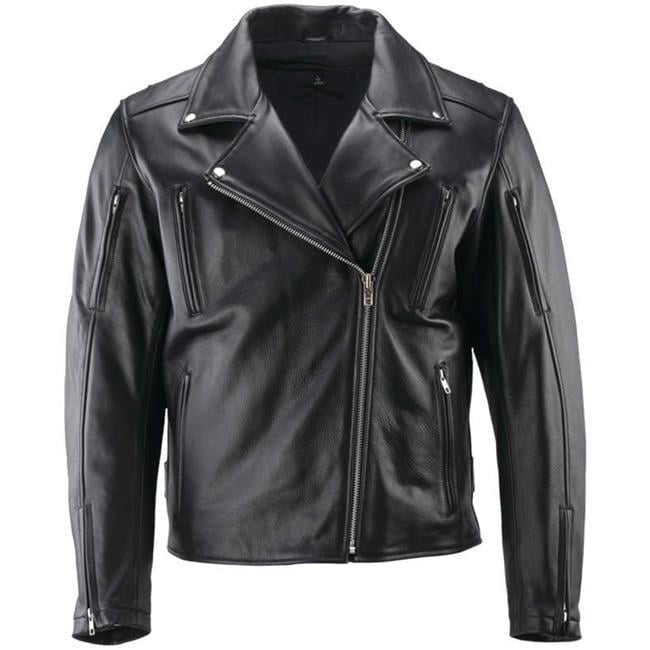 River Road 94372 Mens Ironclad Leather Jacket - Black - Extra Large ...