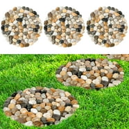Set of 3 12” Square Marble Riverstone Stepping Stones Garden Mats ...