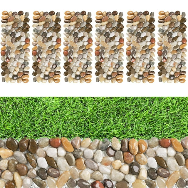 River Rock Stepping Stones Outdoor for Garden Walkway, 6 Pcs 16" L x 6 ...