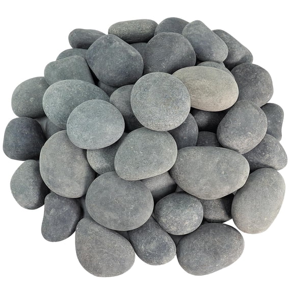 River Rocks for Landscaping, 40lbs Aquarium Rocks, 2-3 Inch Black ...
