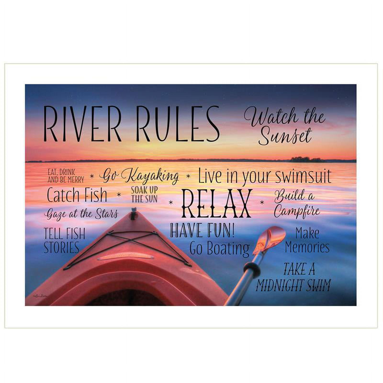 River Rules by Lori Deiter Printed Framed Wall Art Wood Multi-Color ...
