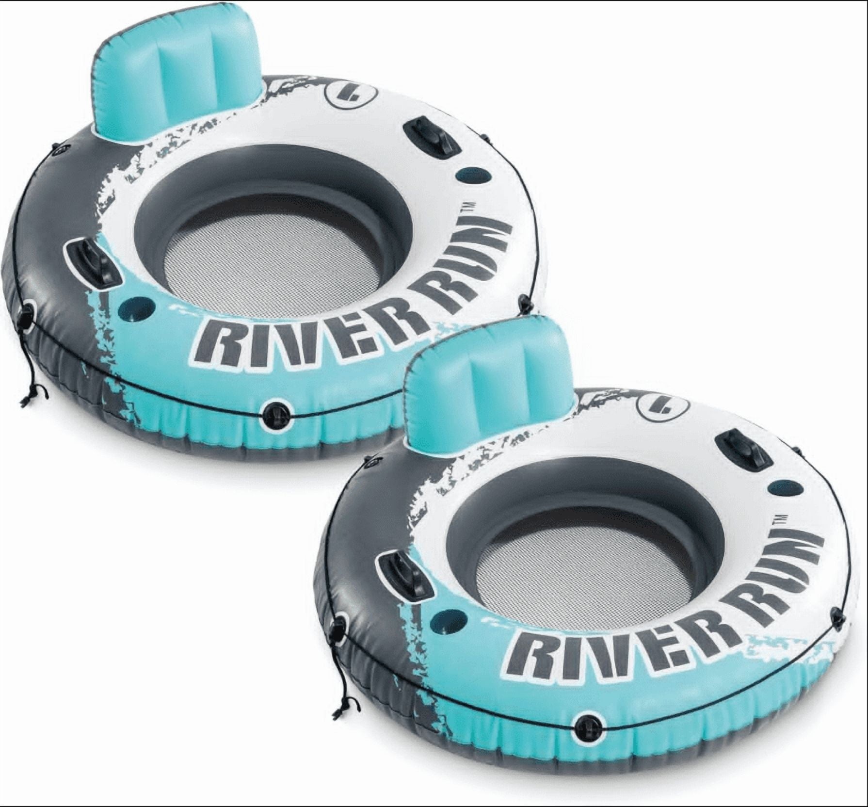 River Run 1 Inflatable Floating Lounge: Backrest – Built-in Cup Holders ...