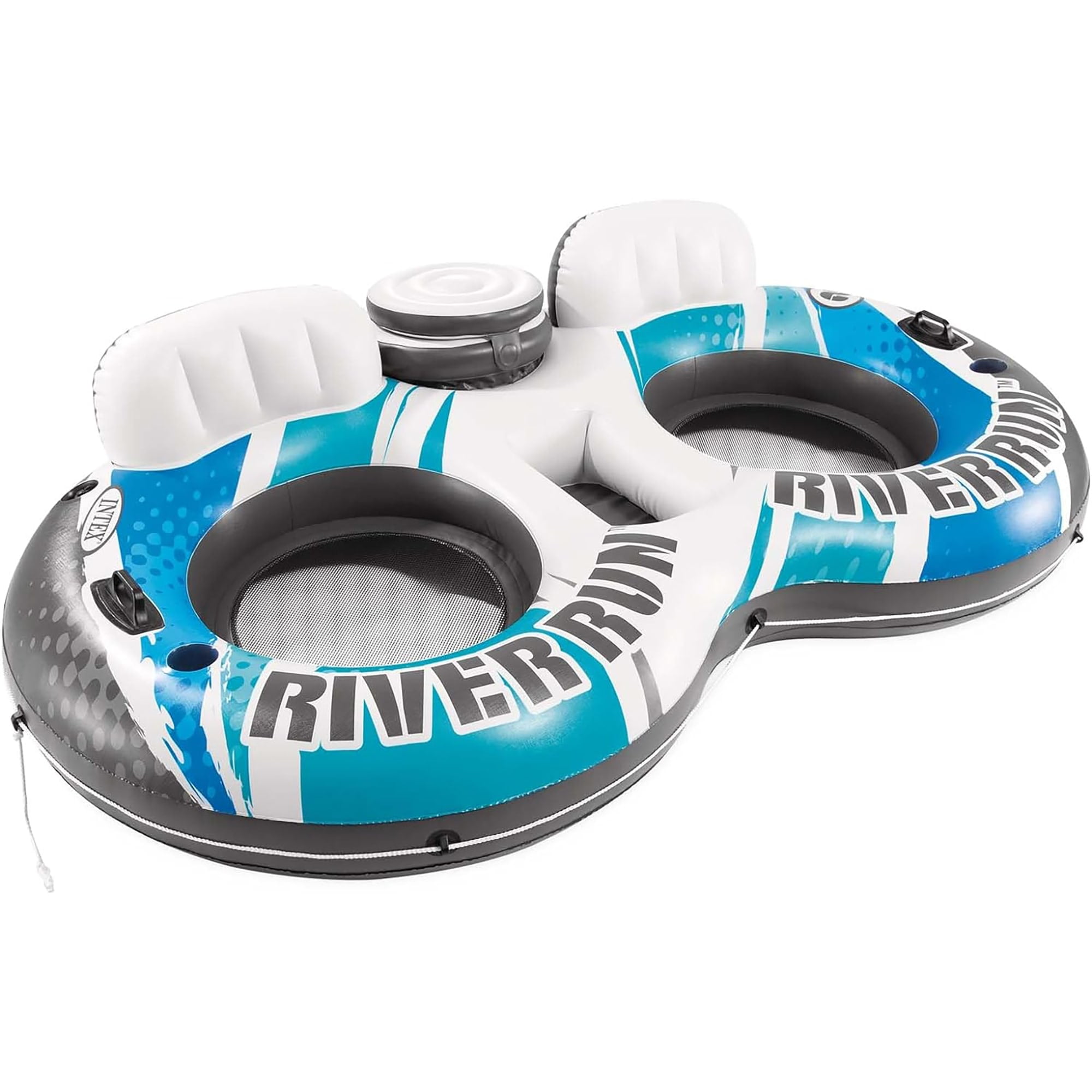 River Run 2: Blue Rapids Water Tube W/ Built-In Cooler for 2 Persons ...
