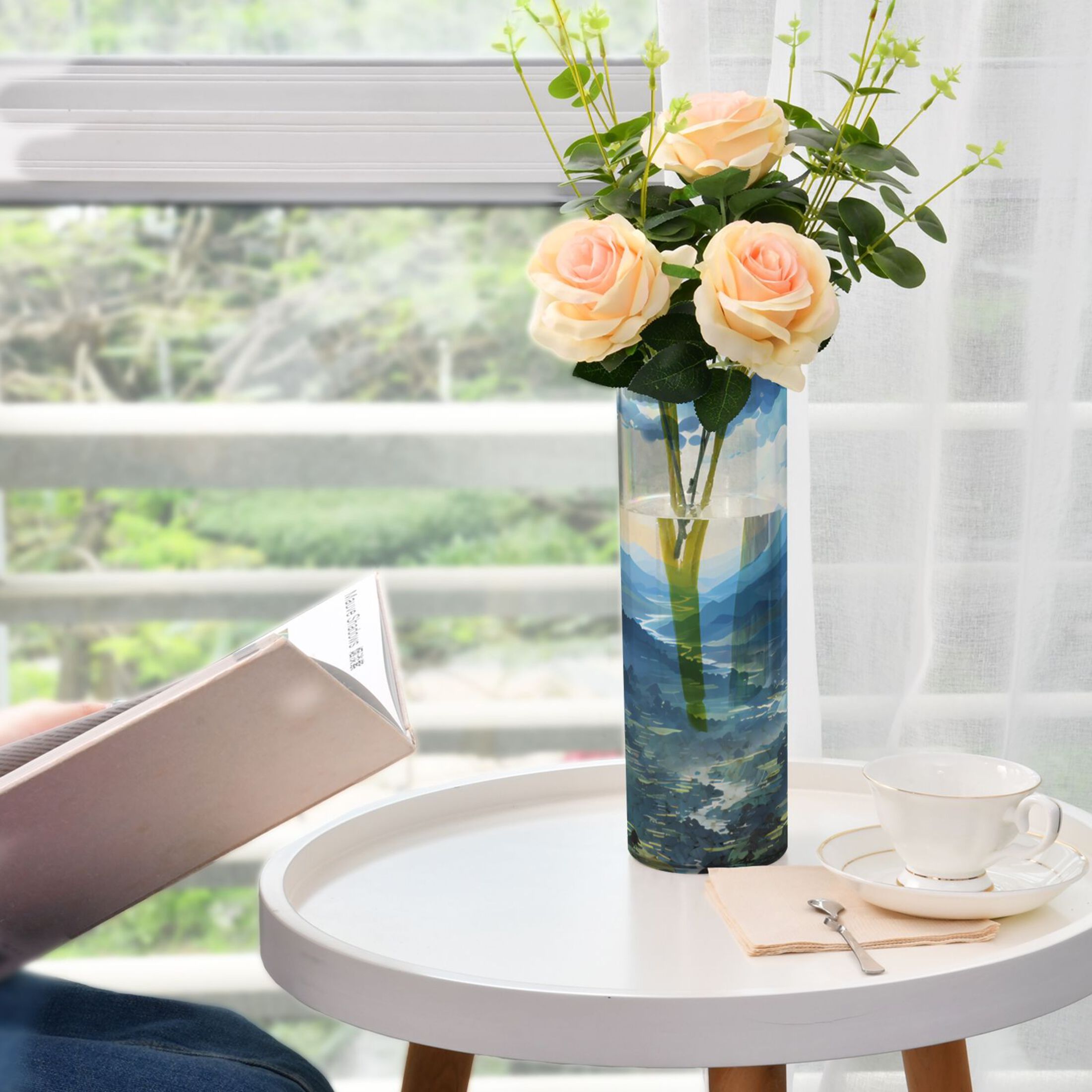 River Starry Sky Moon Flower Vase 11.8x3.9 inch Vases Clear Non ...