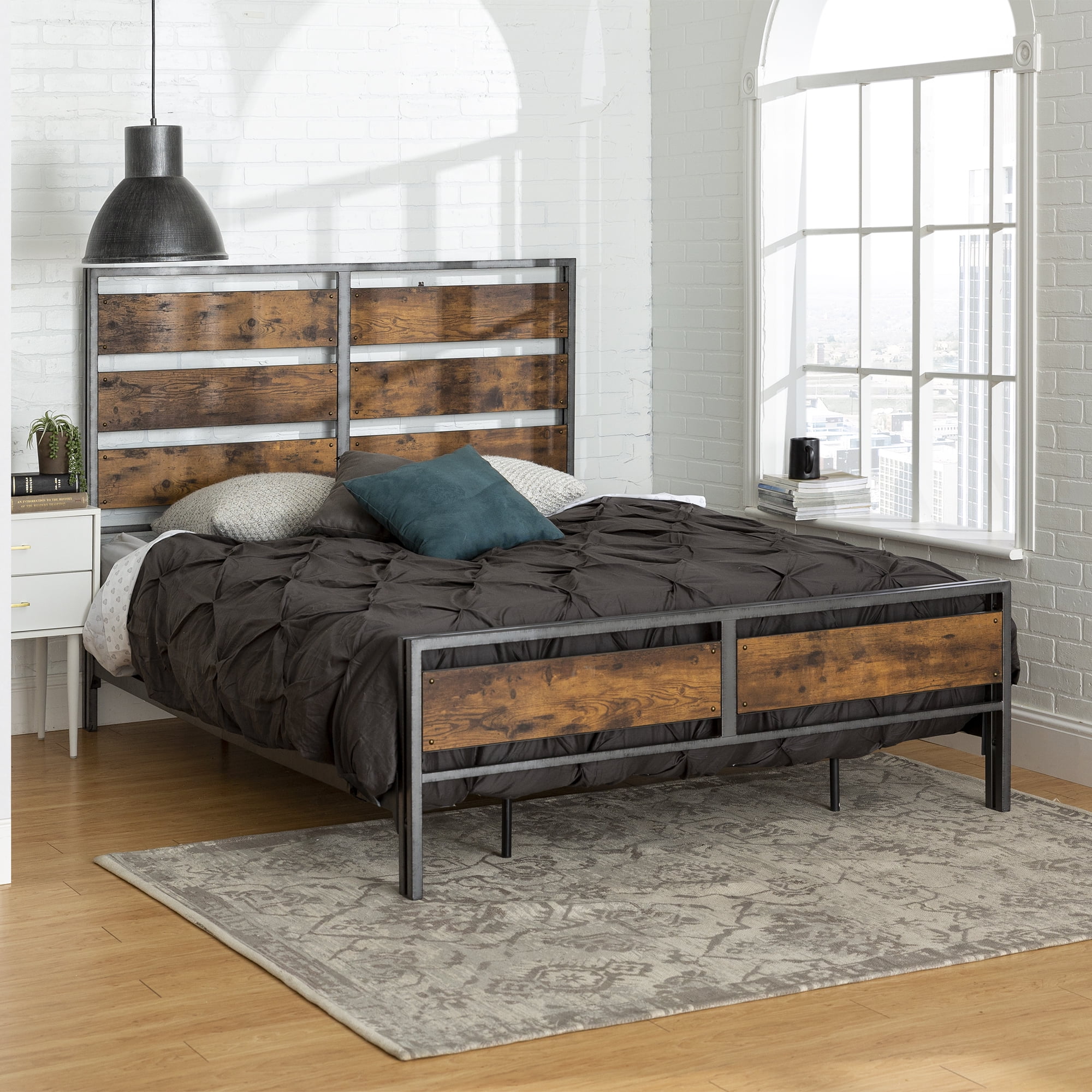 River Street Designs Taylor Wood Plank Queen Size Bed - Walmart.com