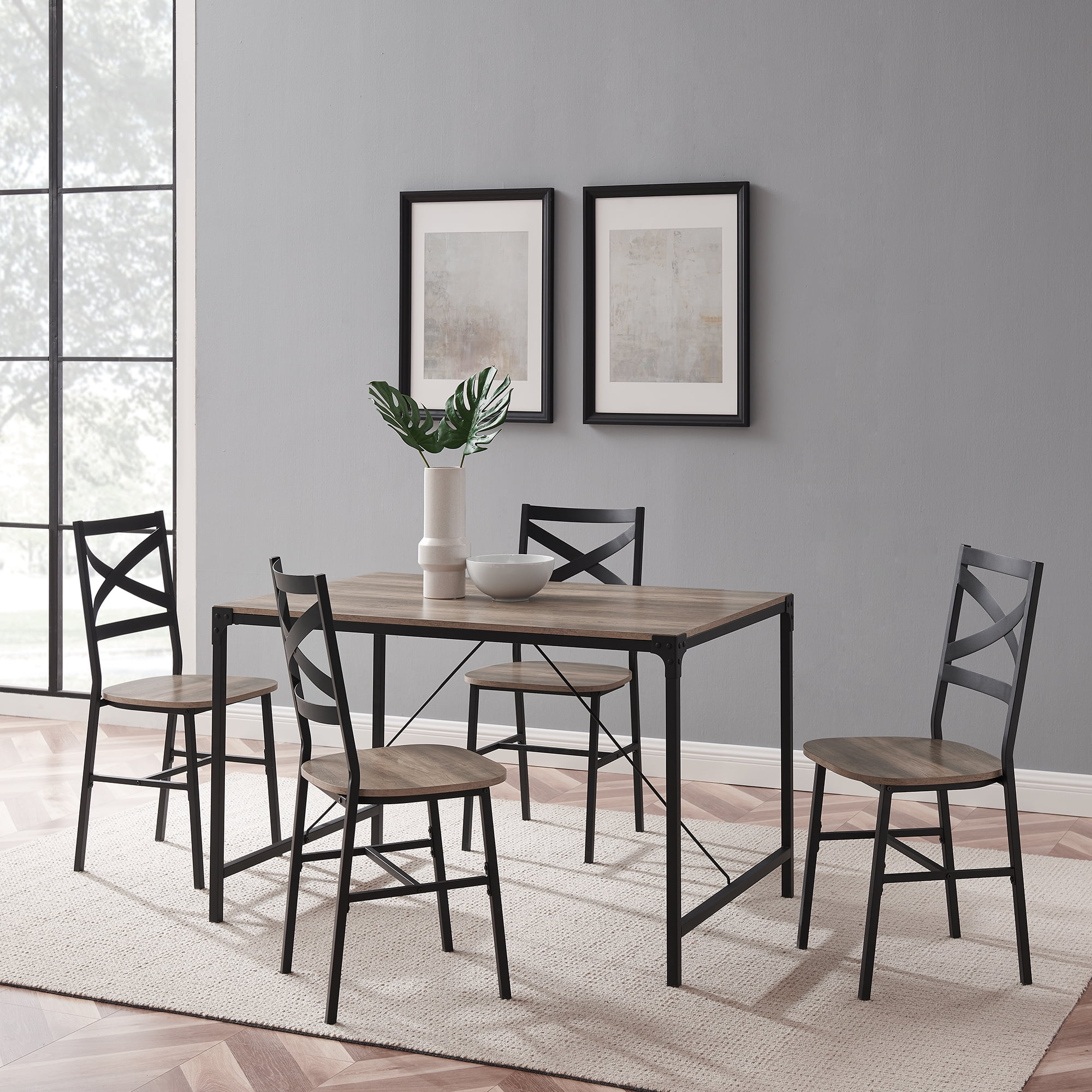 River Street Designs by Wilson 5-Piece Grey Wash Dining Set - Walmart.com