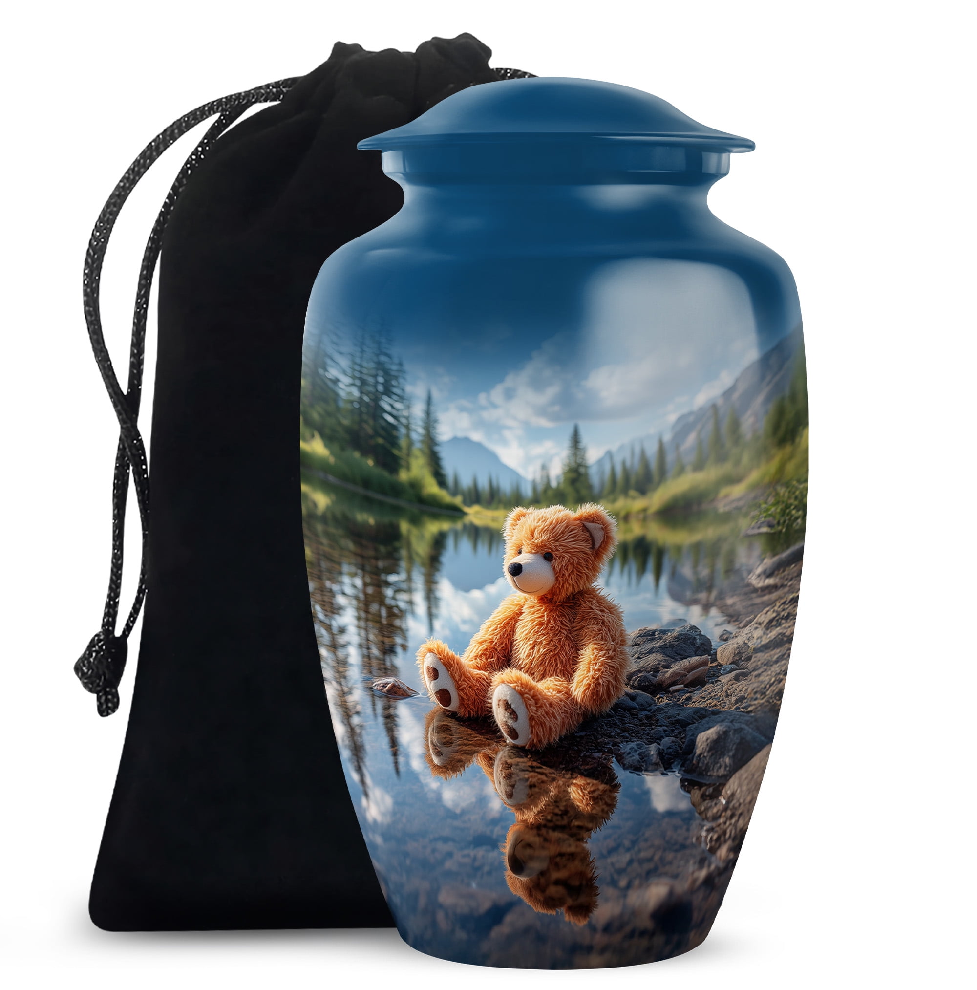 River Teddy Bear Urns For Human Ashes Adult Female - Large Cremation ...