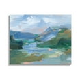 River Through Mountains Abstract Scene Landscape Painting Gallery ...