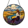 River Valley Scene Stained Glass Window Suncatcher, Bright Landscape ...