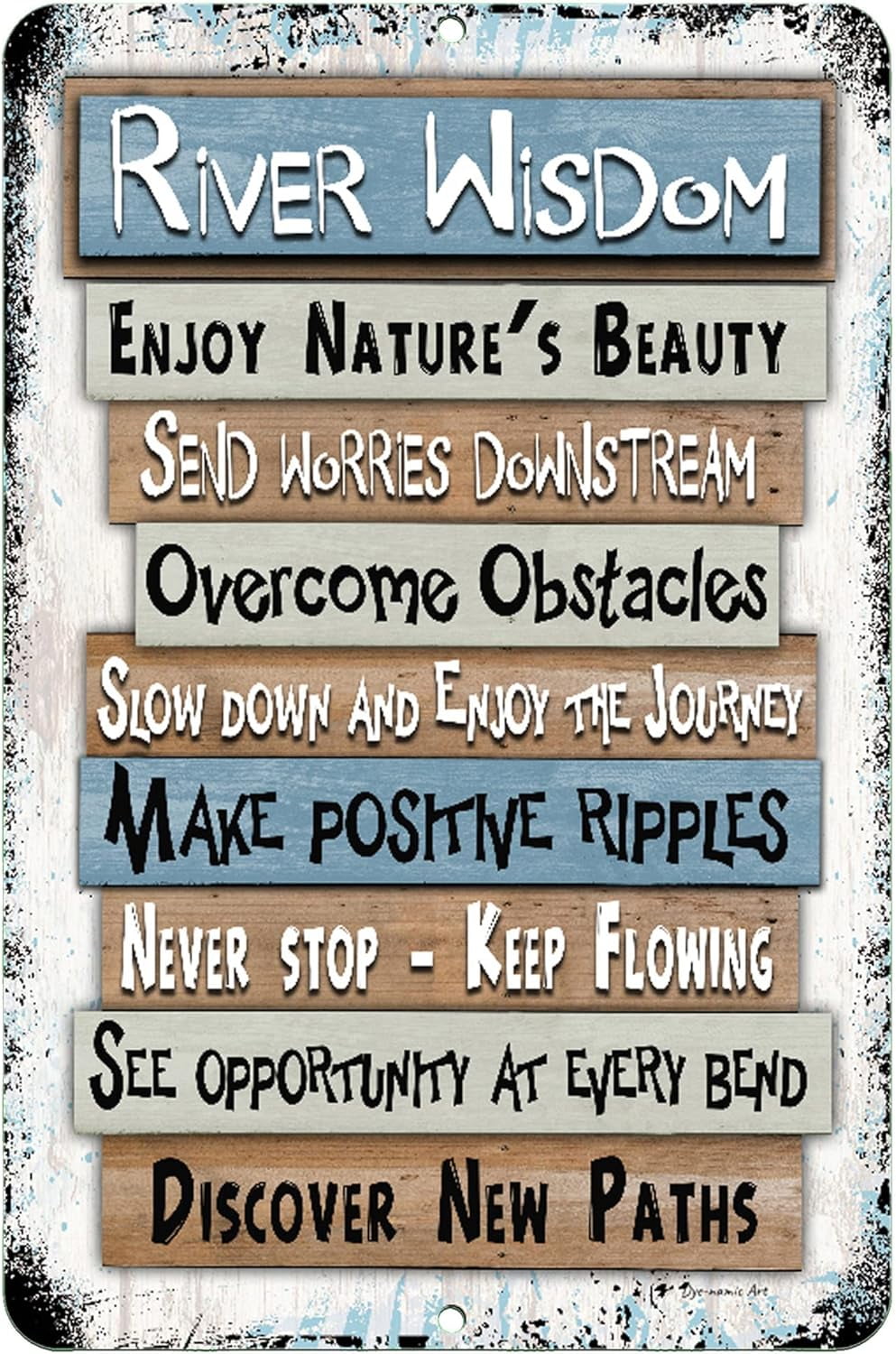 River Wisdom Metal Sign Inspirational Nature Quotes Wall Art with ...