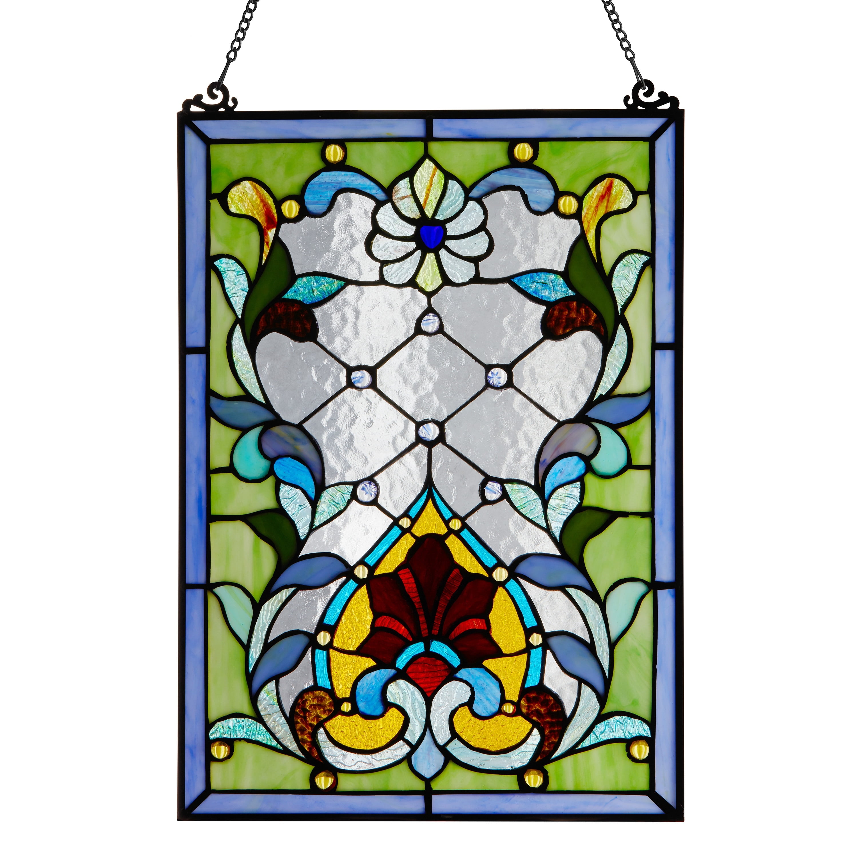 River of Goods Multicolor Entwined Vines Stained Glass Window Panel ...