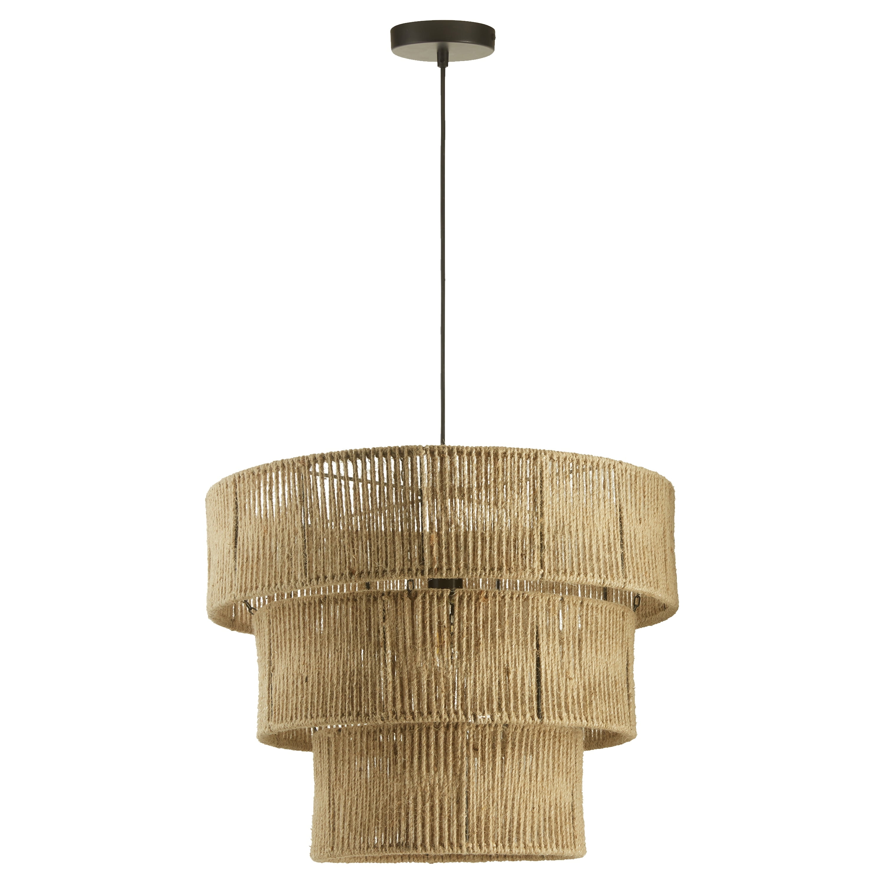 River of Goods Primrose Tan and Black Jute and Metal 19.75-Inch Pendant ...