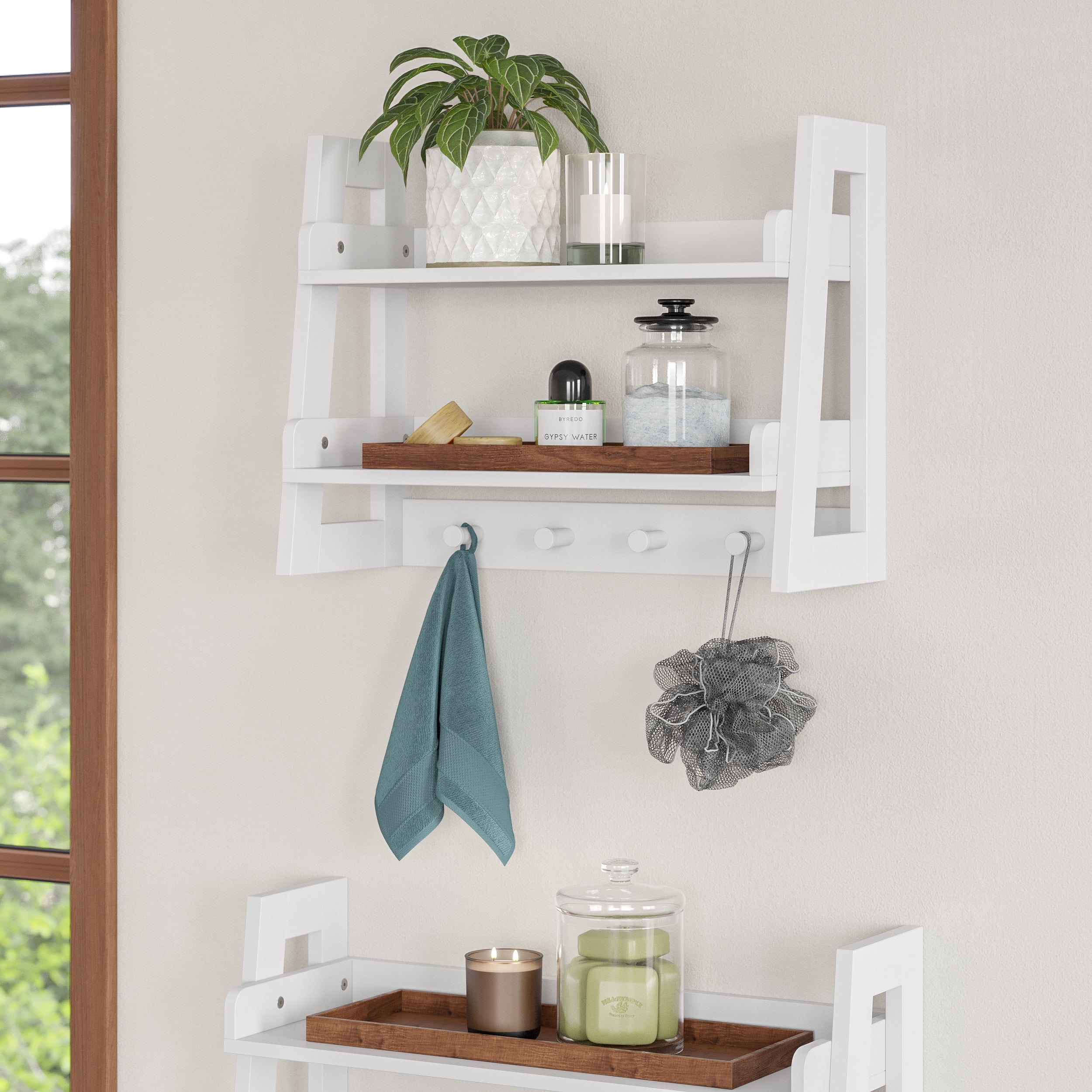 RiverRidge Amery 2-Tier Bathroom Ladder Shelf with Open Storage and ...