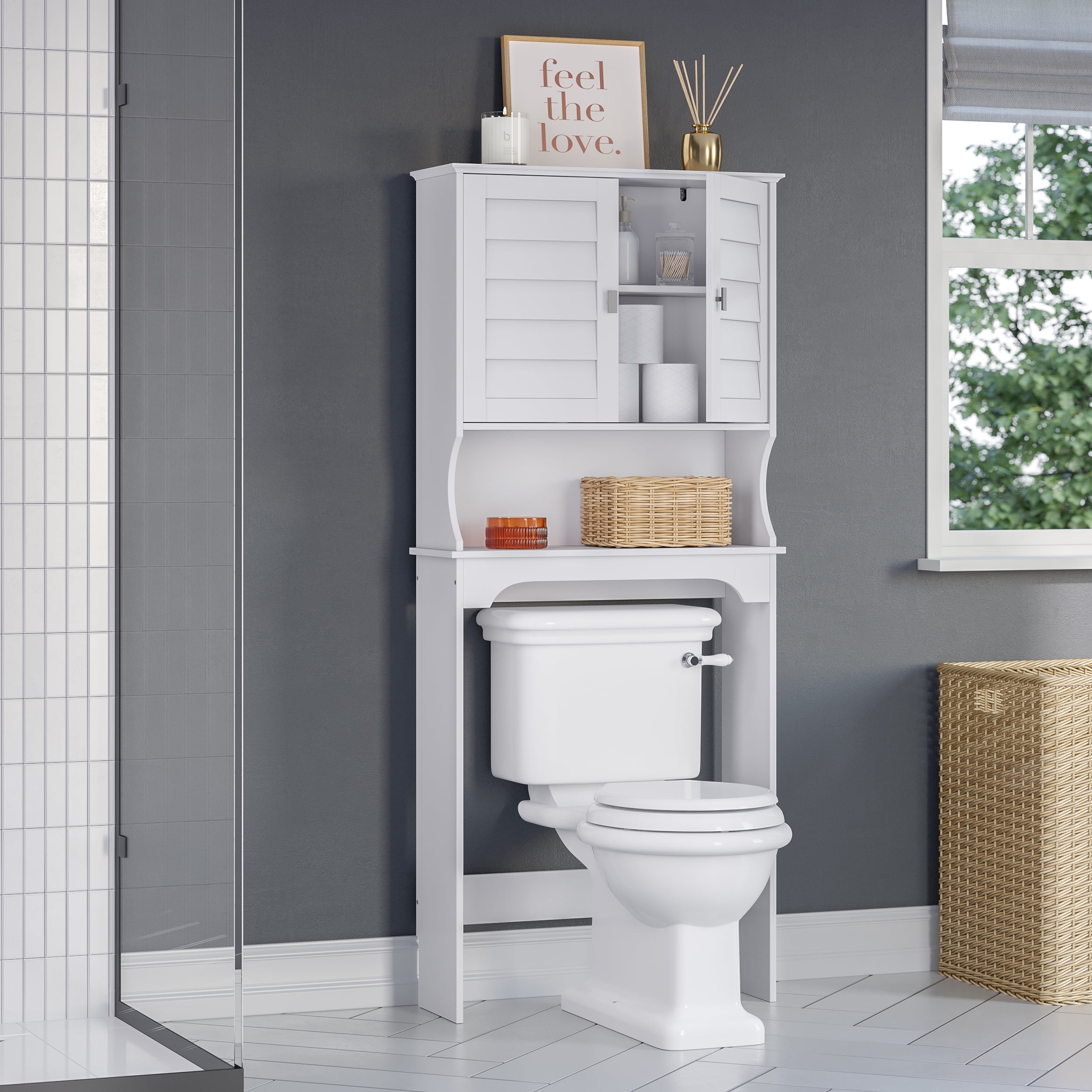 RiverRidge Brookfield Over the Toilet Bathroom Spacesaver Medicine ...