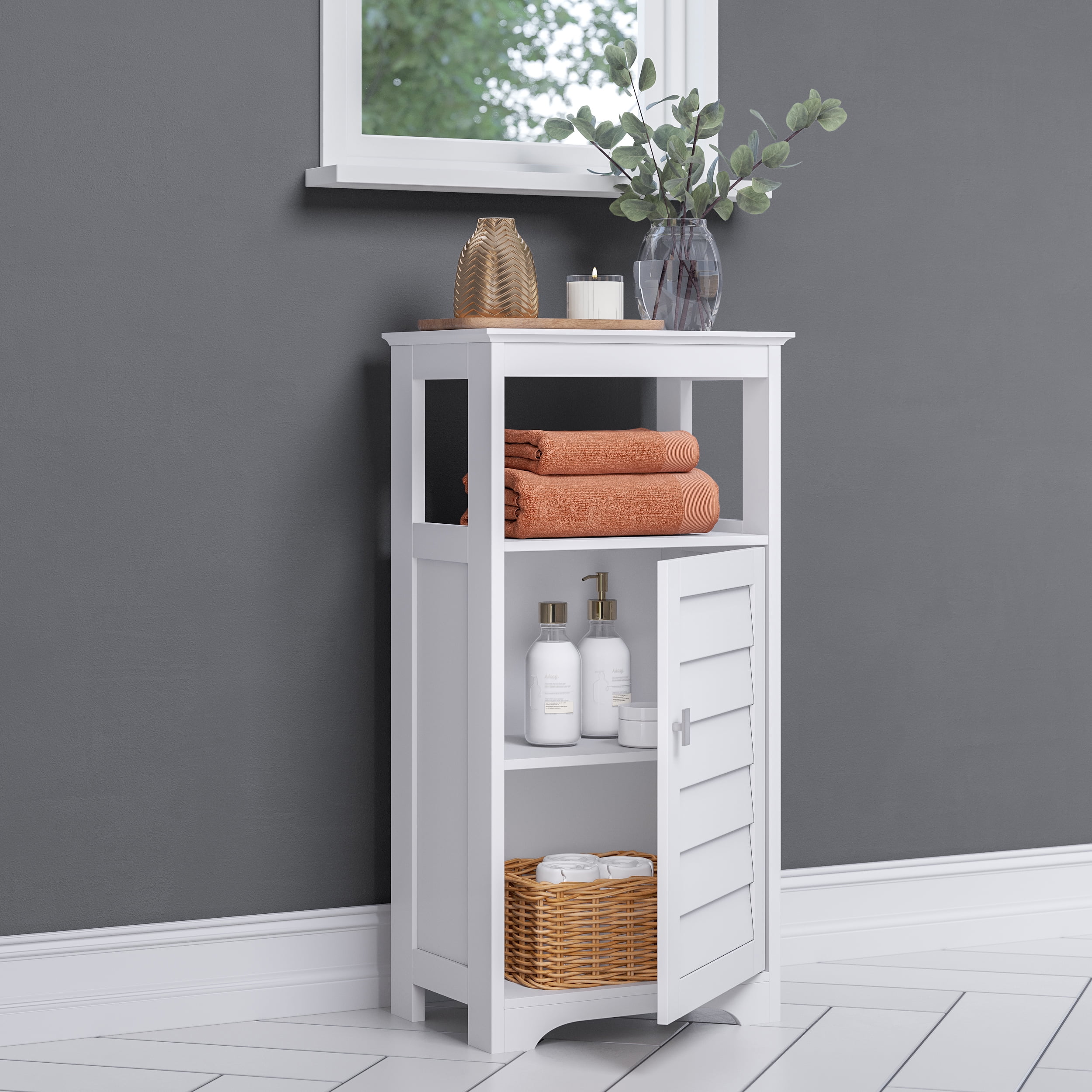 RiverRidge Brookfield Single Door Floor Bathroom and Laundry Storage ...