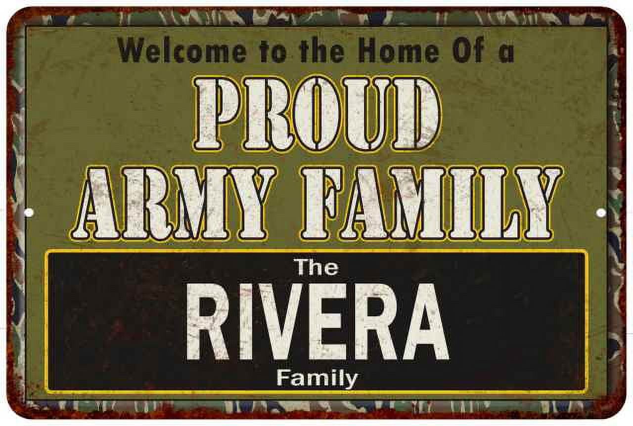 Rivera Proud Army Family Sign Gift 8x12 Metal Sign 108120023059 ...