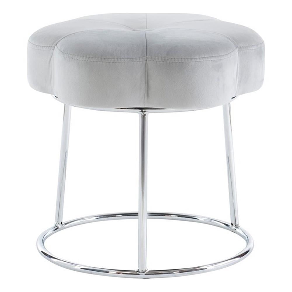 Riverbay Furniture 17.75" Transitional Fabric Accent Vanity Stool in ...