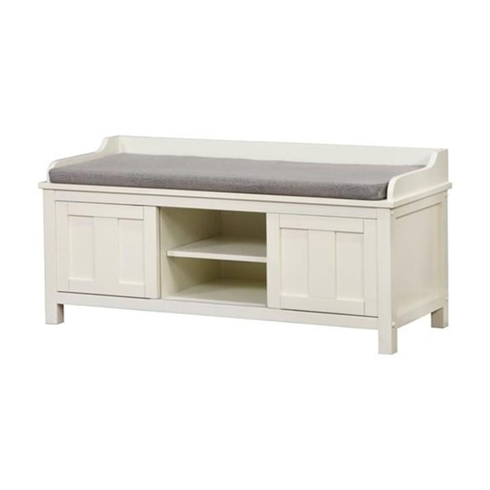 Riverbay Furniture Entryway Storage Bench in White - Walmart.com