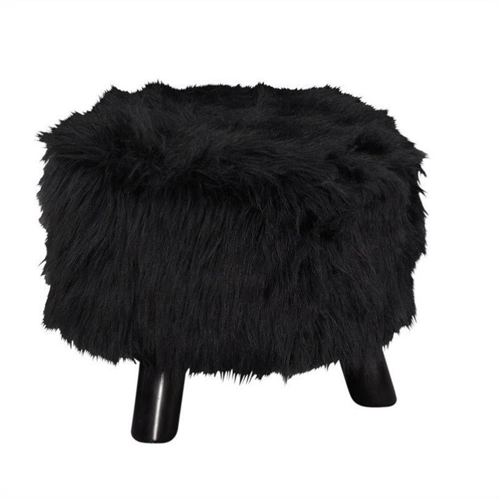 Riverbay Furniture Plush Ottoman in Black - Walmart.com