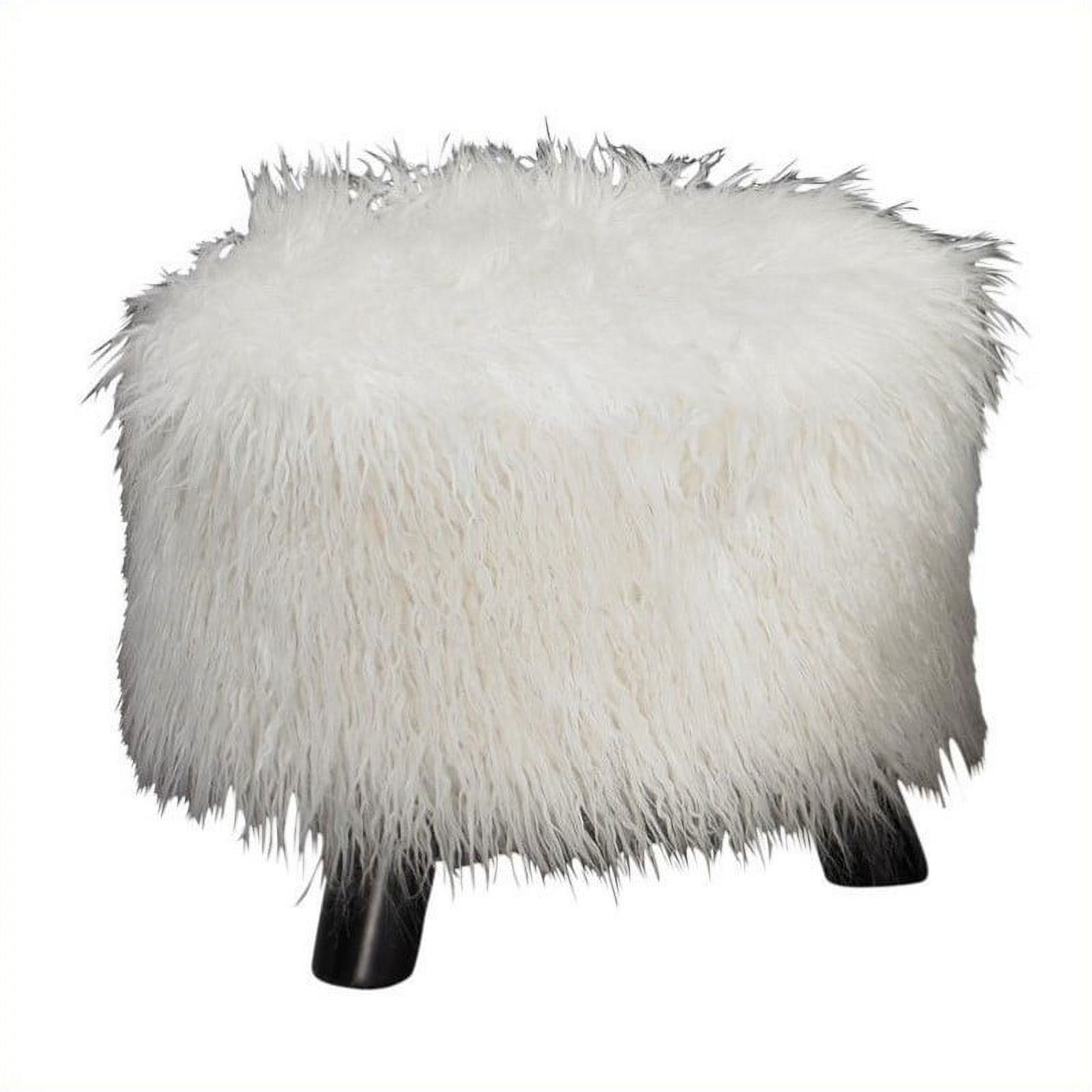 Riverbay Furniture Plush Ottoman in White - Walmart.com