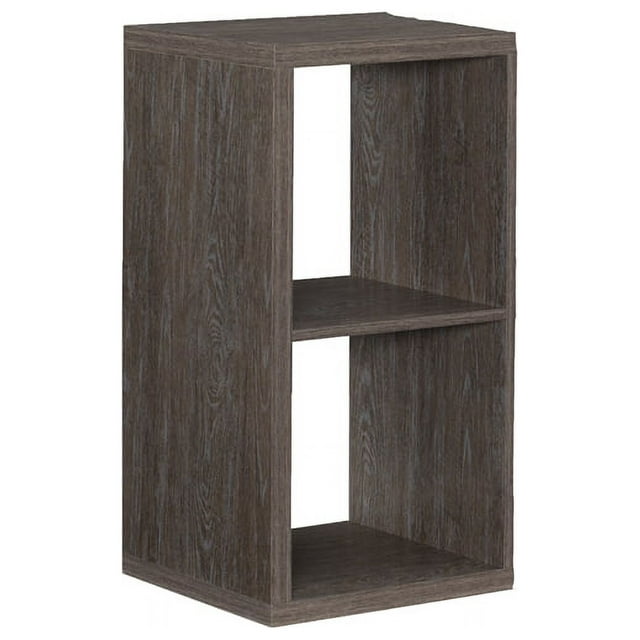 Riverbay Furniture Two Cubby Wood Storage Cabinet in Gray - Walmart.com
