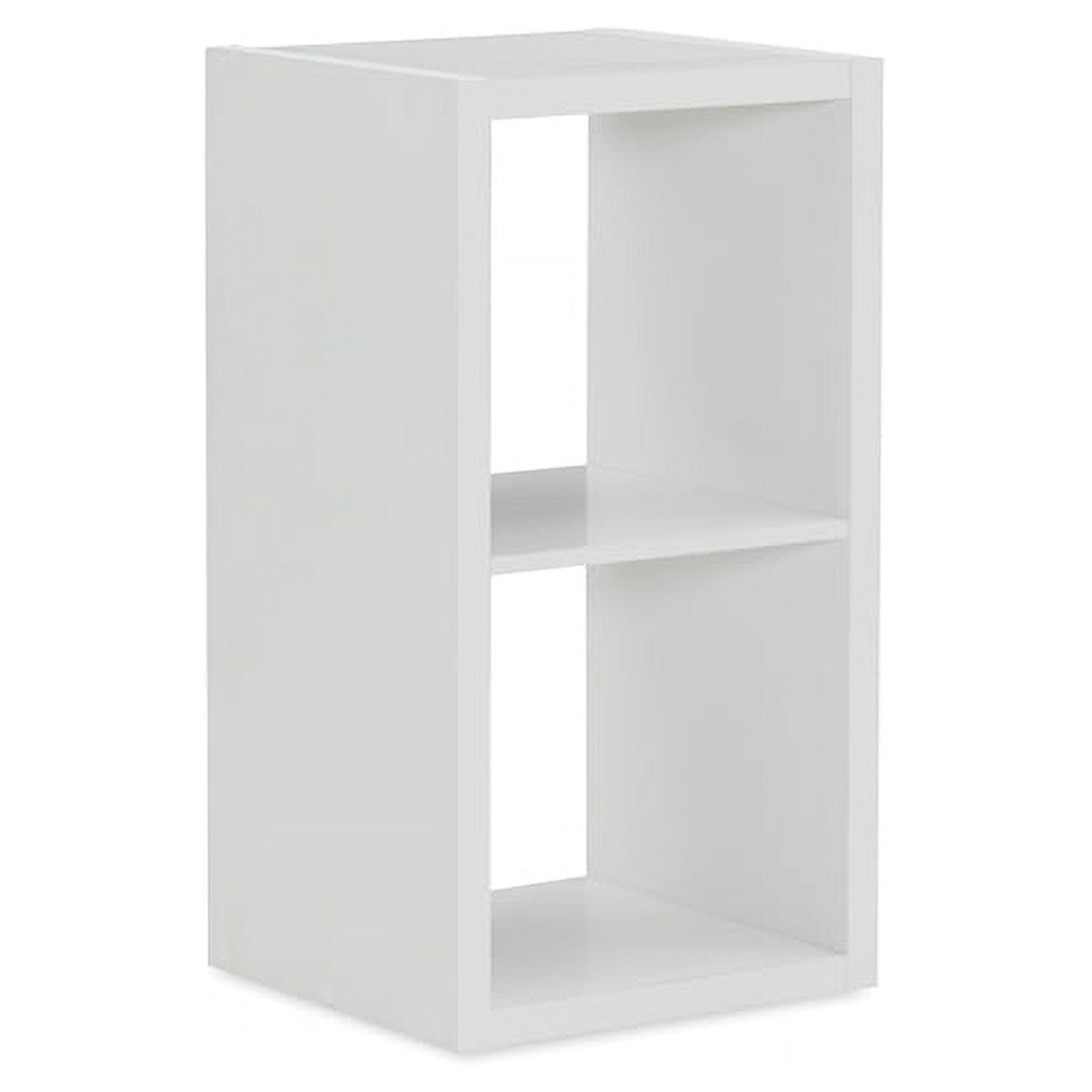 Riverbay Furniture Two Cubby Wood Storage Cabinet in White - Walmart.com