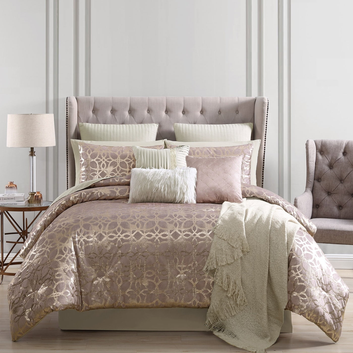 Riverbrook Home Shea 10 Piece Full Blush Comforter Set 84100 - Walmart.com