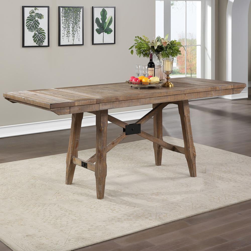 Riverdale Light Brown Distressed Wood Counter Table - Walmart.com