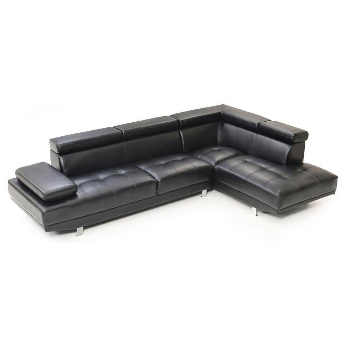 Riveredge 109 in. 2 Piece Faux Leather L Shape Sectional Sofa in Black ...