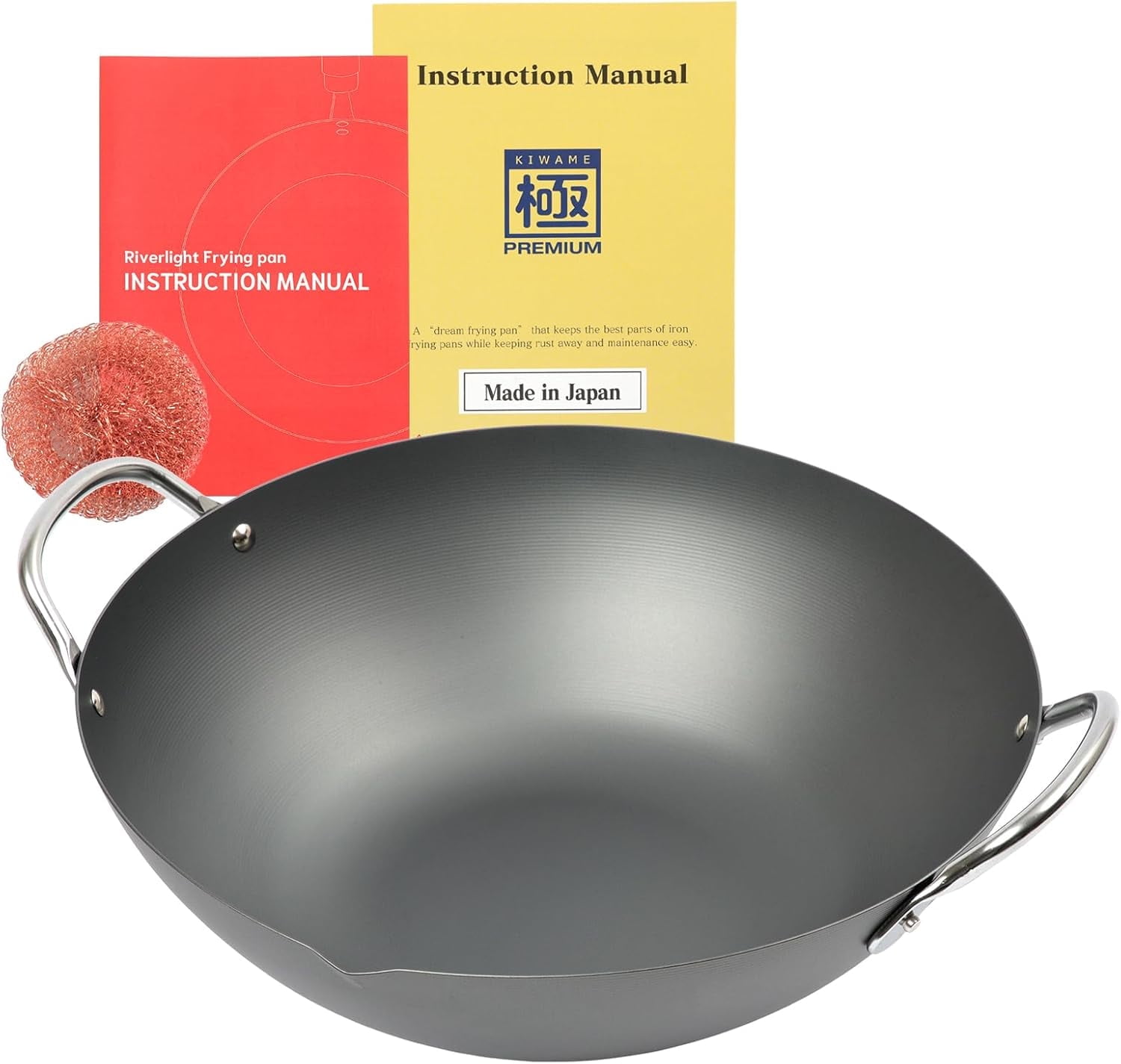 Riverlight KIWAME Premium Japanese Iron Wok – 14.2" Double-Handle, Rust ...